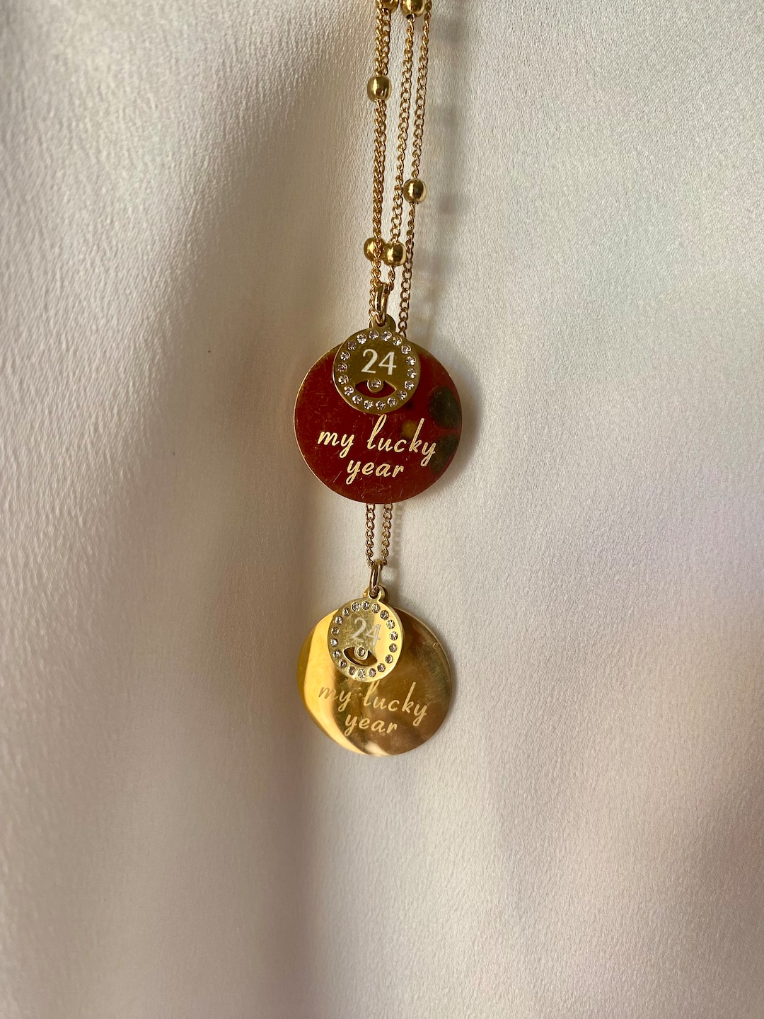 2024 New Year Lucky Charm Stainless Steel Necklace With - Etsy