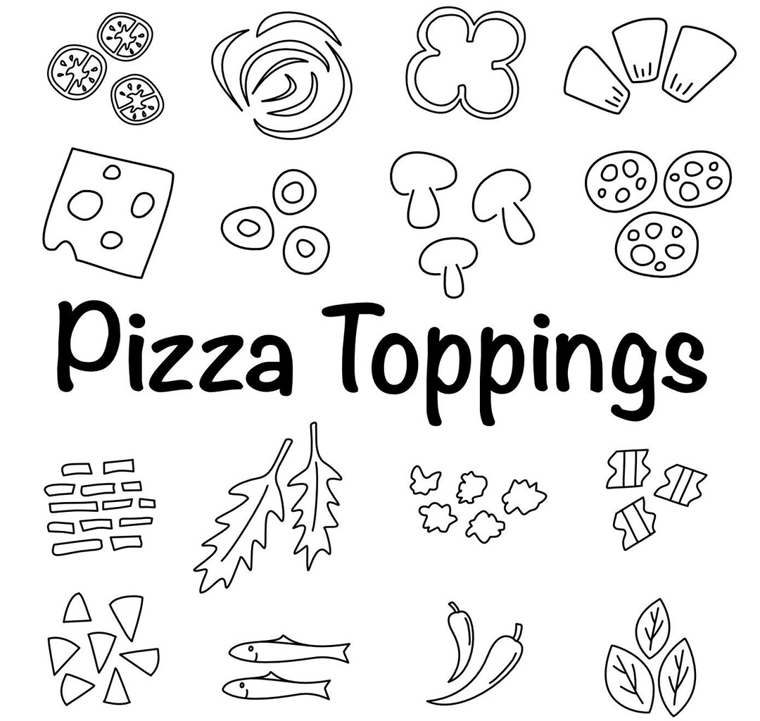 Pizza Toppings SVG, DXF Files (educational Food Laser File) - Etsy
