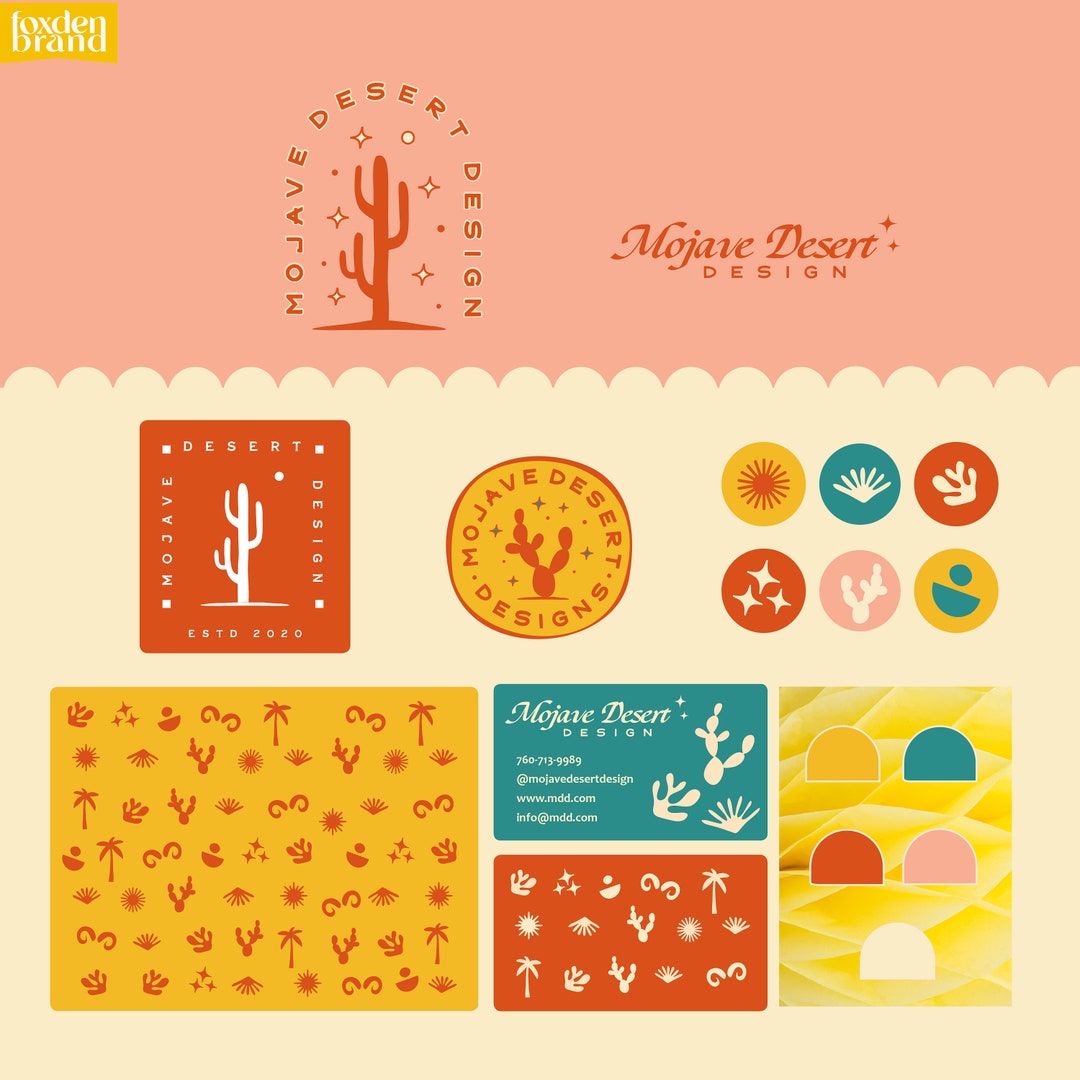 Desert Brand Cactus Logo Brand Package Branding Kit - Etsy