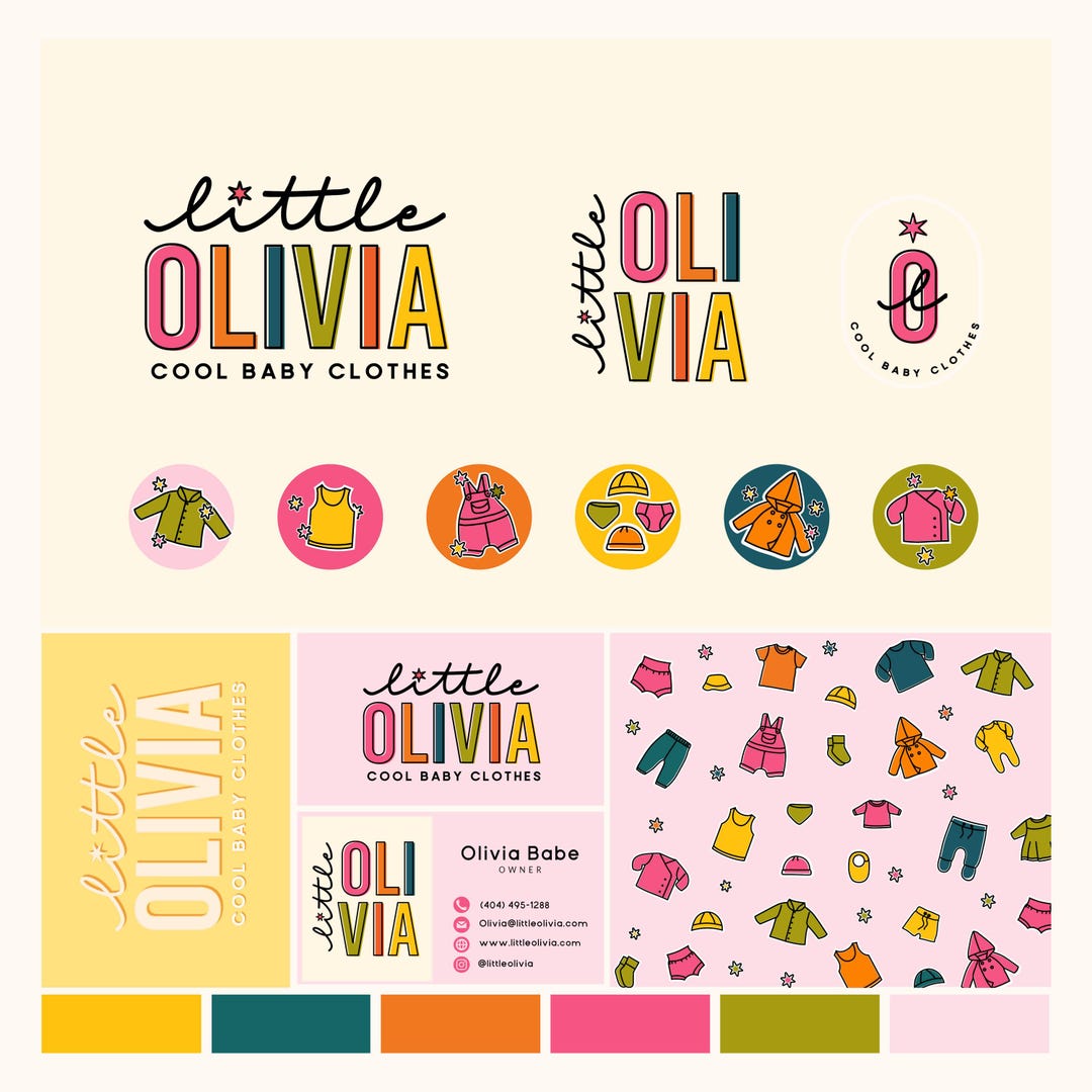 Custom Branding Kit, Children's Brand, Custom Brand, Logo Kit, Branding ...