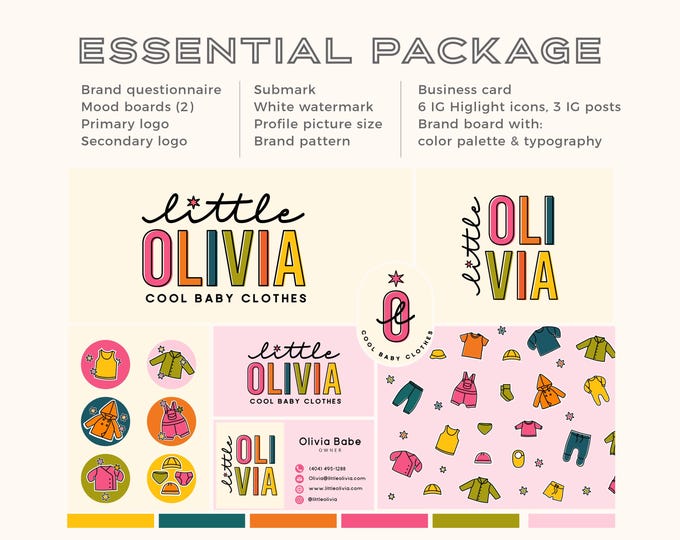Custom Branding Kit, Children's Brand, Custom Brand, Logo Kit, Branding ...