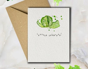 Lettuce Celebrate Funny Happy Birthday Card for Farmer, Gardener, Vegan ...