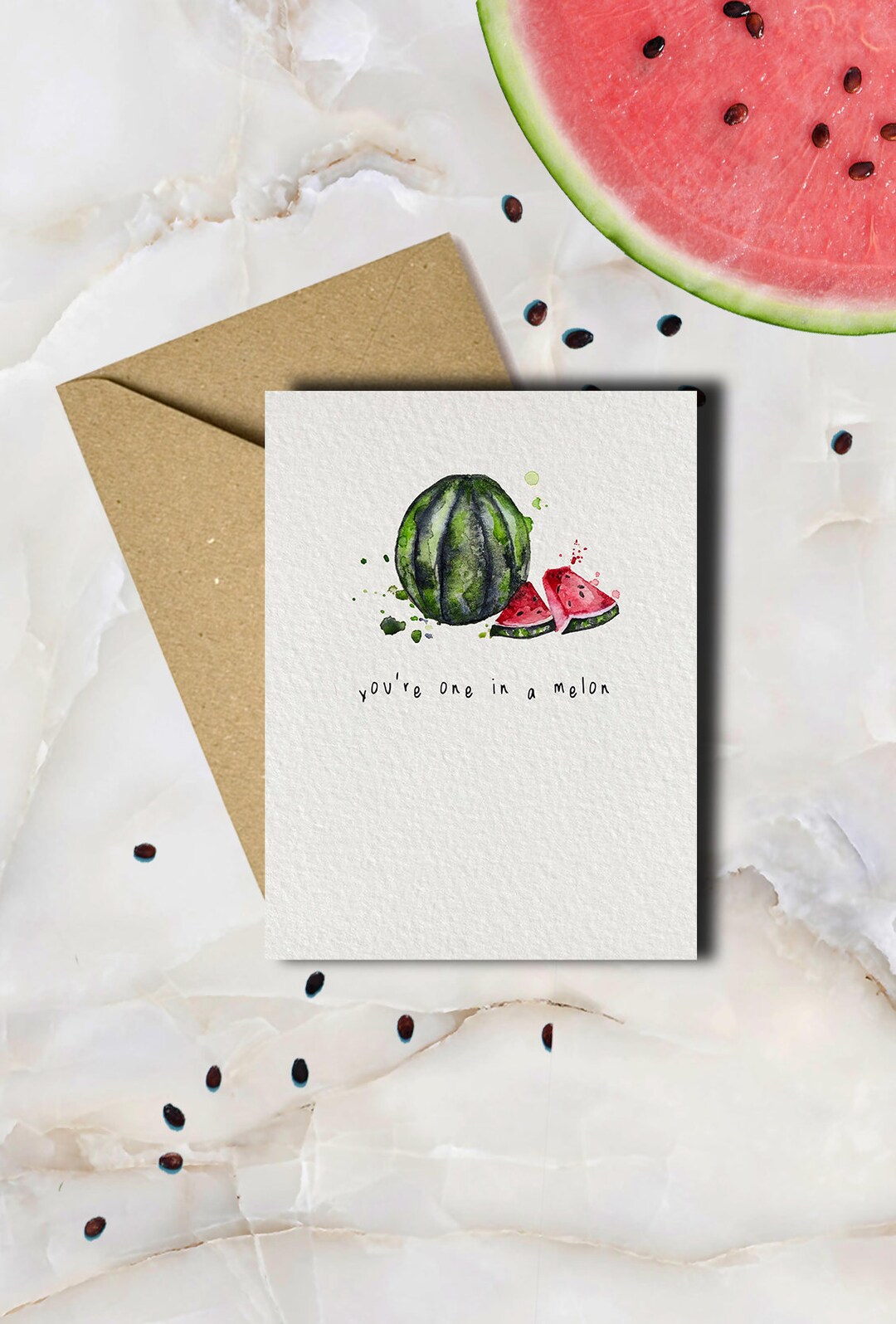 Youre One in a Melon Greetings Card - Etsy