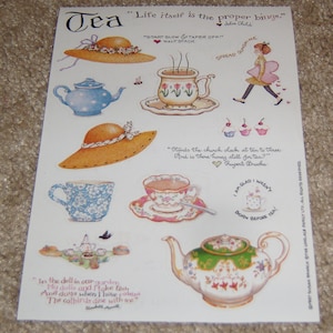 Susan Branch Vintage Lovelace Family LTD Sticker Sheet. Tea Time Very ...