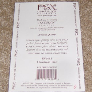 PSX DESIGN Sticker Sheet Christmas Tree. Rare HTF 2002 - Etsy