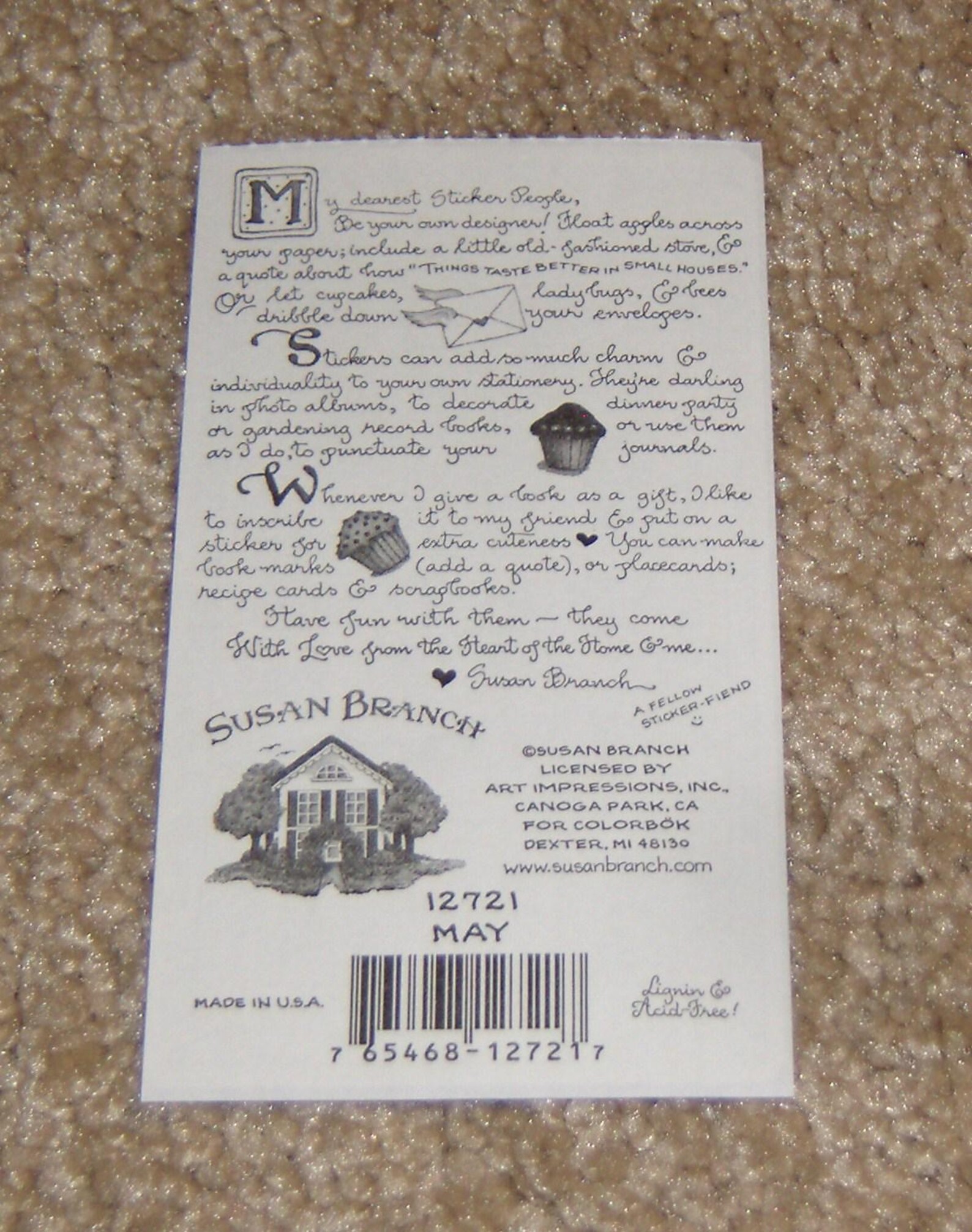 Colorbok Scrapbook Sticker ~ by Susan Branch. Months of the Year....may ...