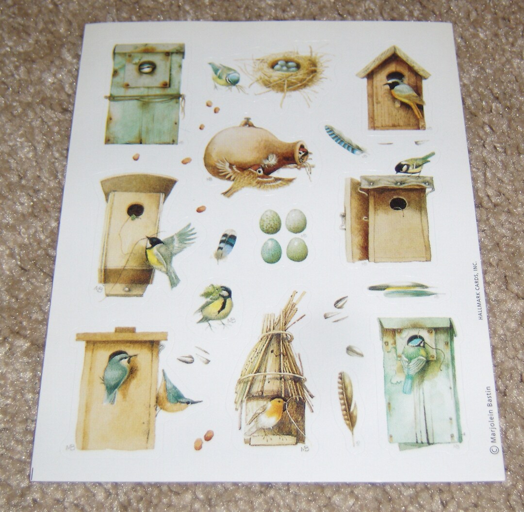 Hallmark Cards Vintage Sticker Sheet ~ Birdhouses by Marjolein Bastin ...