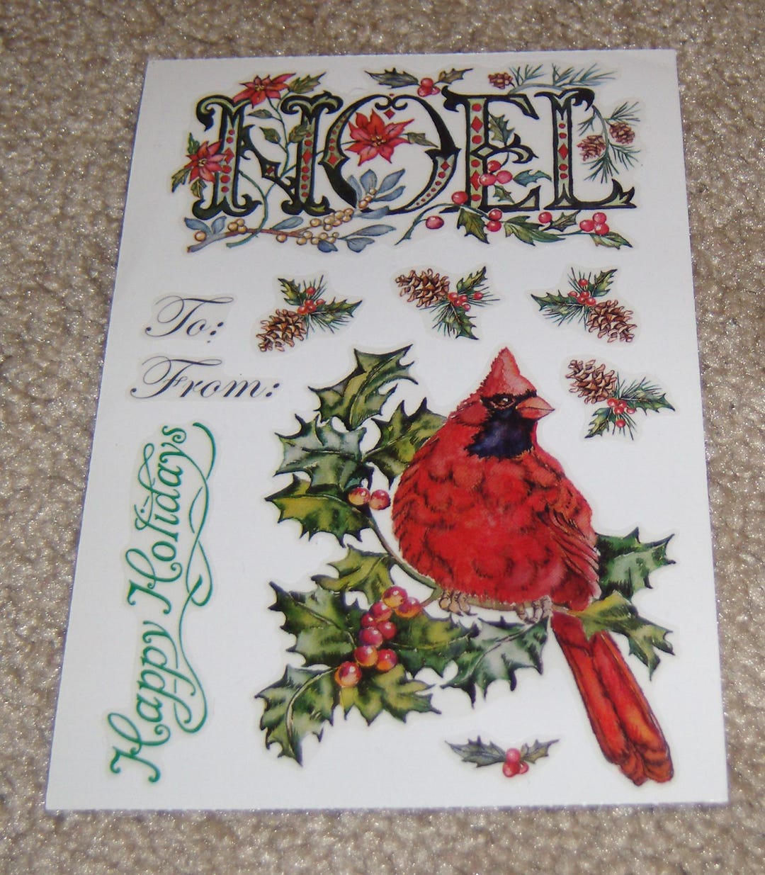 PSX DESIGN Sticker Sheet ~ Christmas Holiday Cardinal. (2003) - Etsy