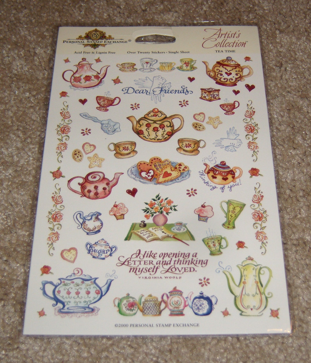 PSX Design Artist's Collection Vintage Sticker Sheet ~ Tea Time. Very ...