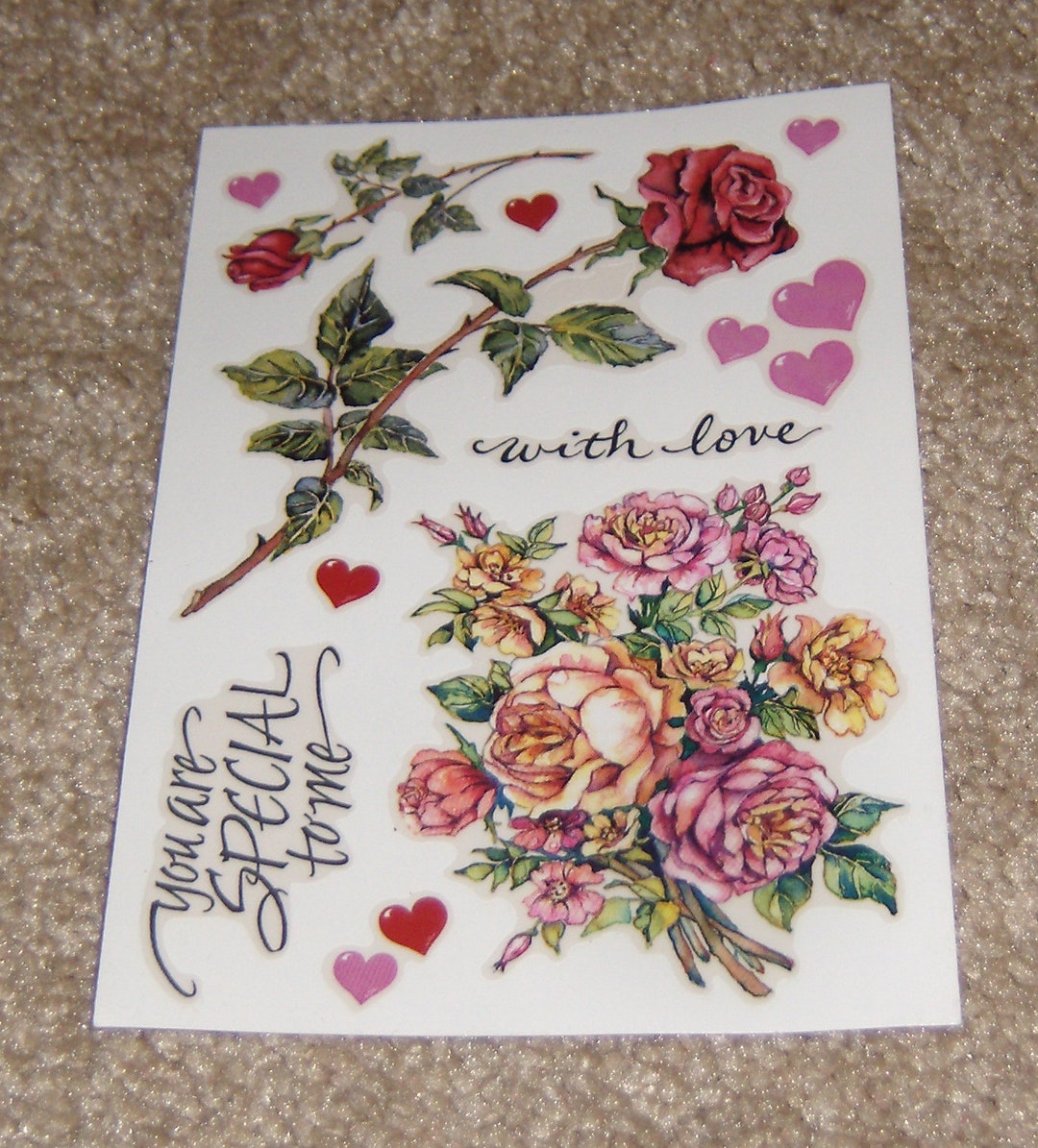 PSX DESIGN Sticker Sheet Roses W/love. Rare HTF 2002 - Etsy