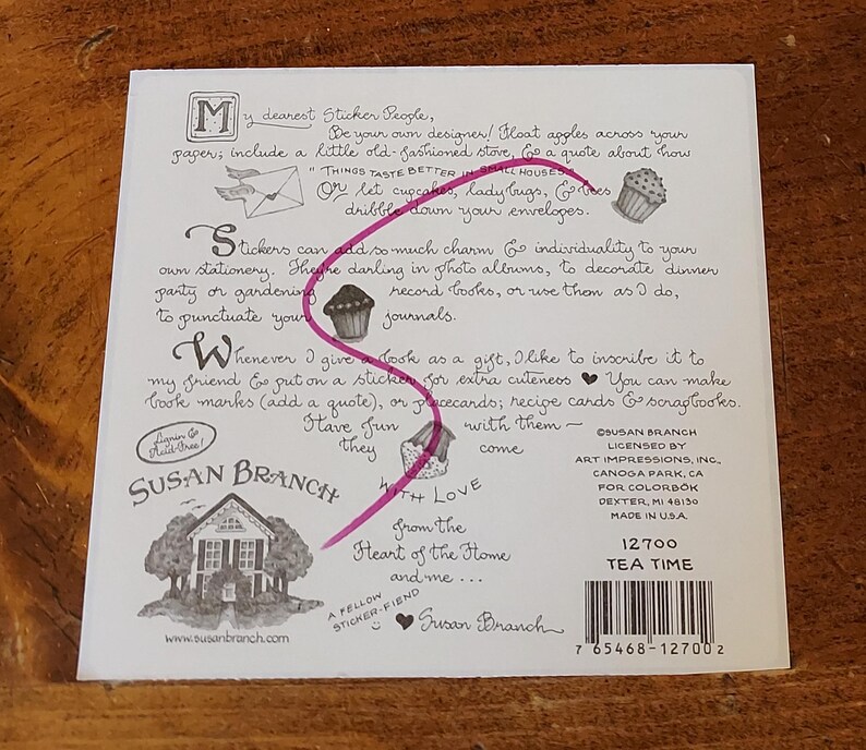 Colorbok Scrapbook Sticker ~ by Susan Branch....tea Time. HTF - Etsy