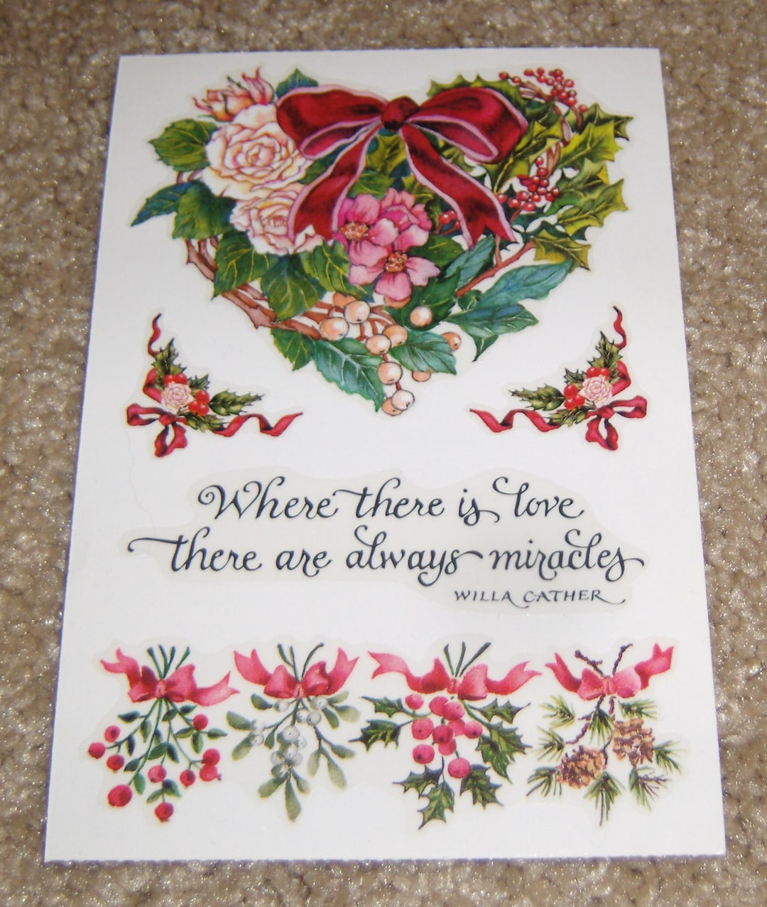 PSX DESIGN Sticker Sheet ~ Heart of Christmas Florals (2003) HTF - Etsy