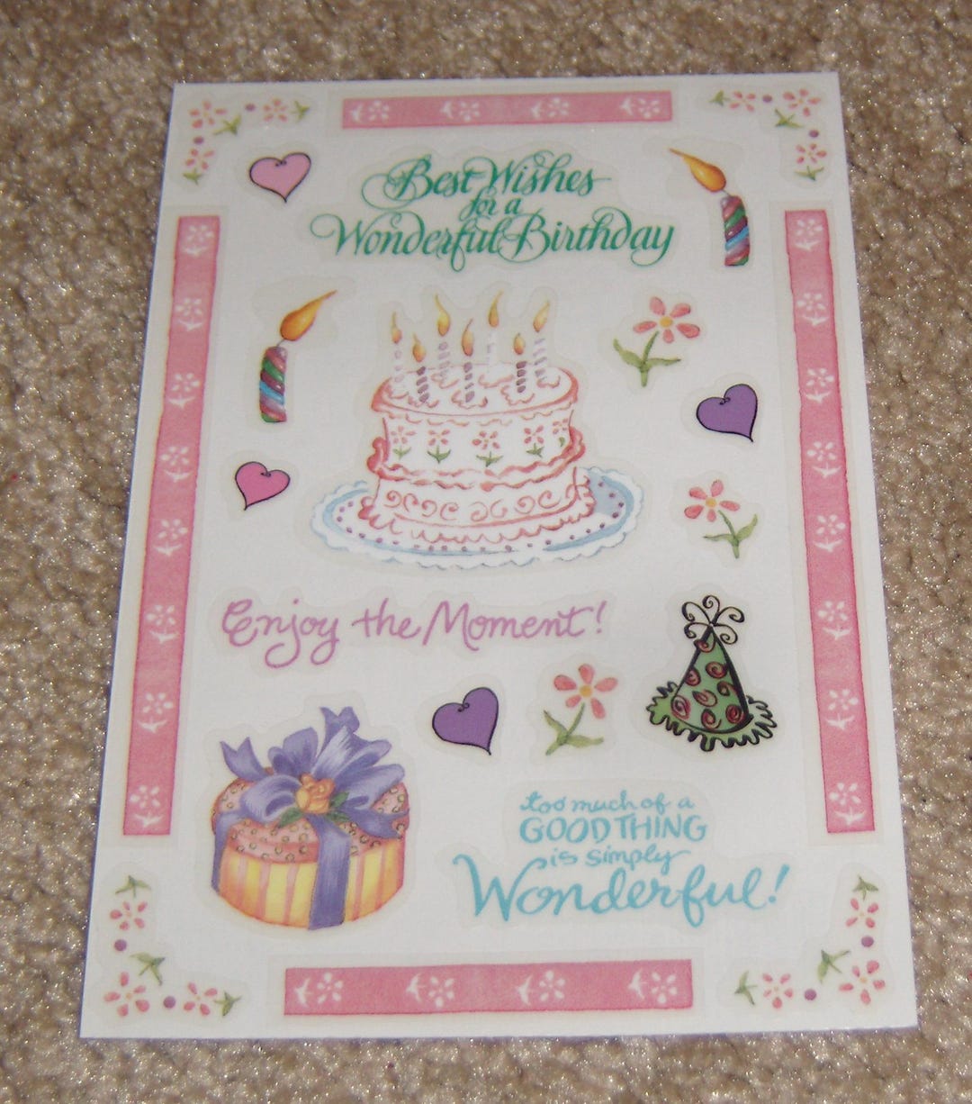 PSX DESIGN Sticker Sheet ~ Birthday Wishes. HTF (2001) - Etsy
