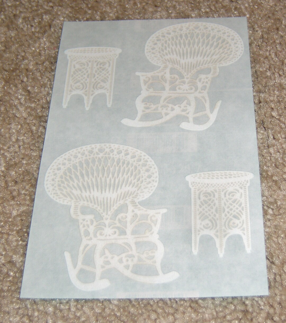 Mrs. Grossman Paper Whisper Sticker Sheet ~ Wicker Rocker W/side Table ...