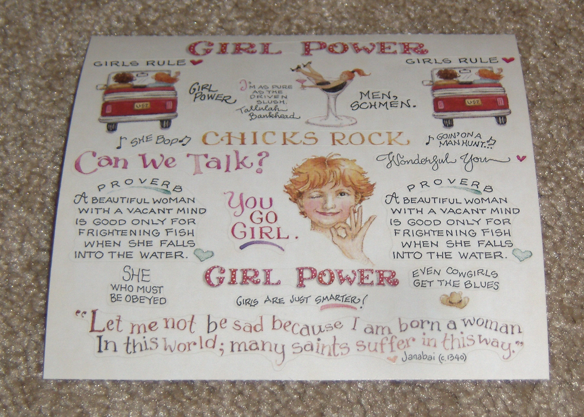 Colorbok Scrapbook Sticker ~ by Susan Branch....vintage Girl Power ...