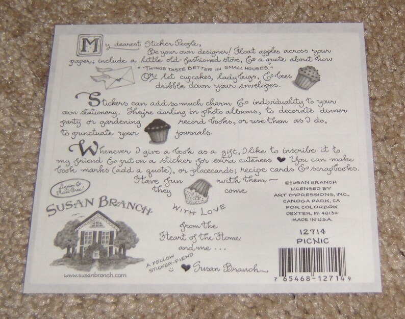 Colorbok Scrapbook Sticker ~ by Susan Branch....vintage Old Fashioned ...