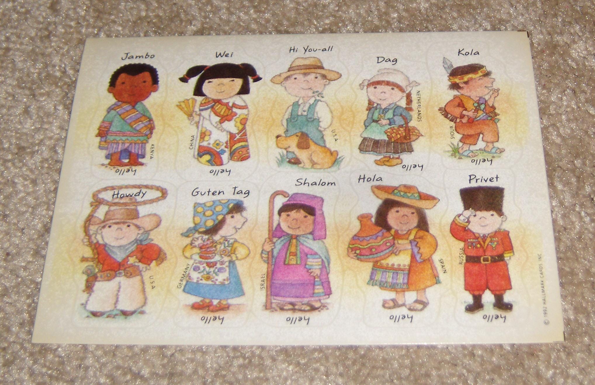 Hallmark Cards Vintage Sticker Sheet ~ Children of the World. RHTF ...