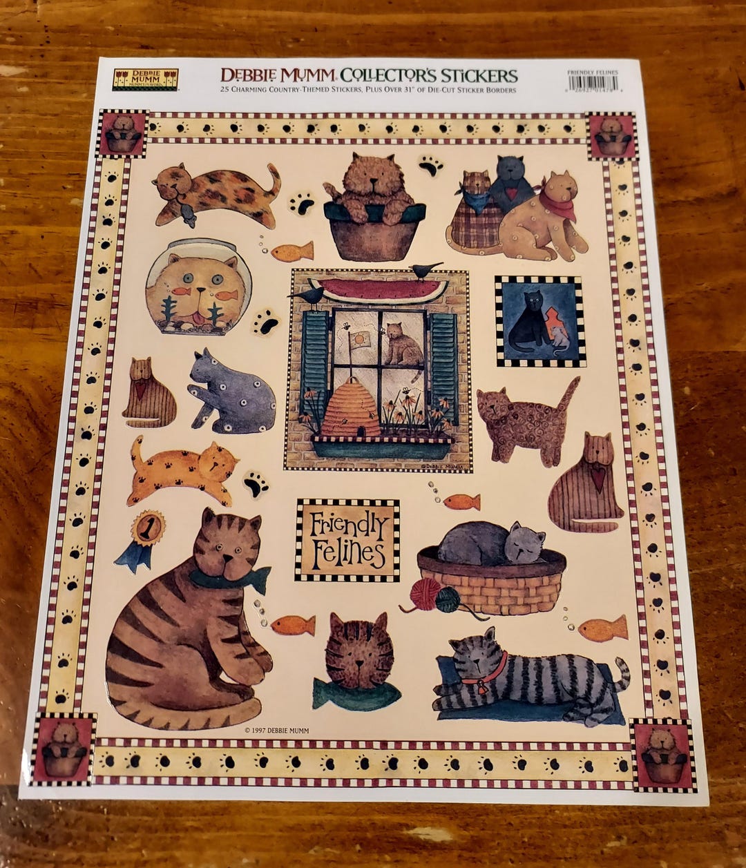 Creative Imaginations Debbie Mumm 8x10 Sticker Sheet ~ Friendly Felines ...