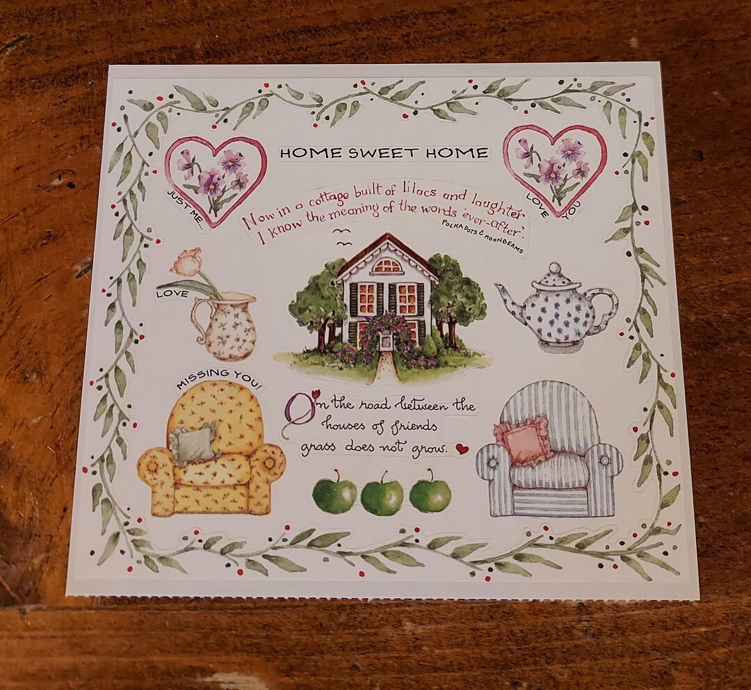 Colorbok Scrapbook Sticker ~ by Susan Branch....home Sweet Home. HTF - Etsy