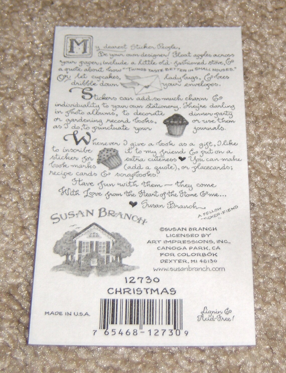 Colorbok Scrapbook Sticker ~ by Susan Branch. Vintage Christmas Tree ...