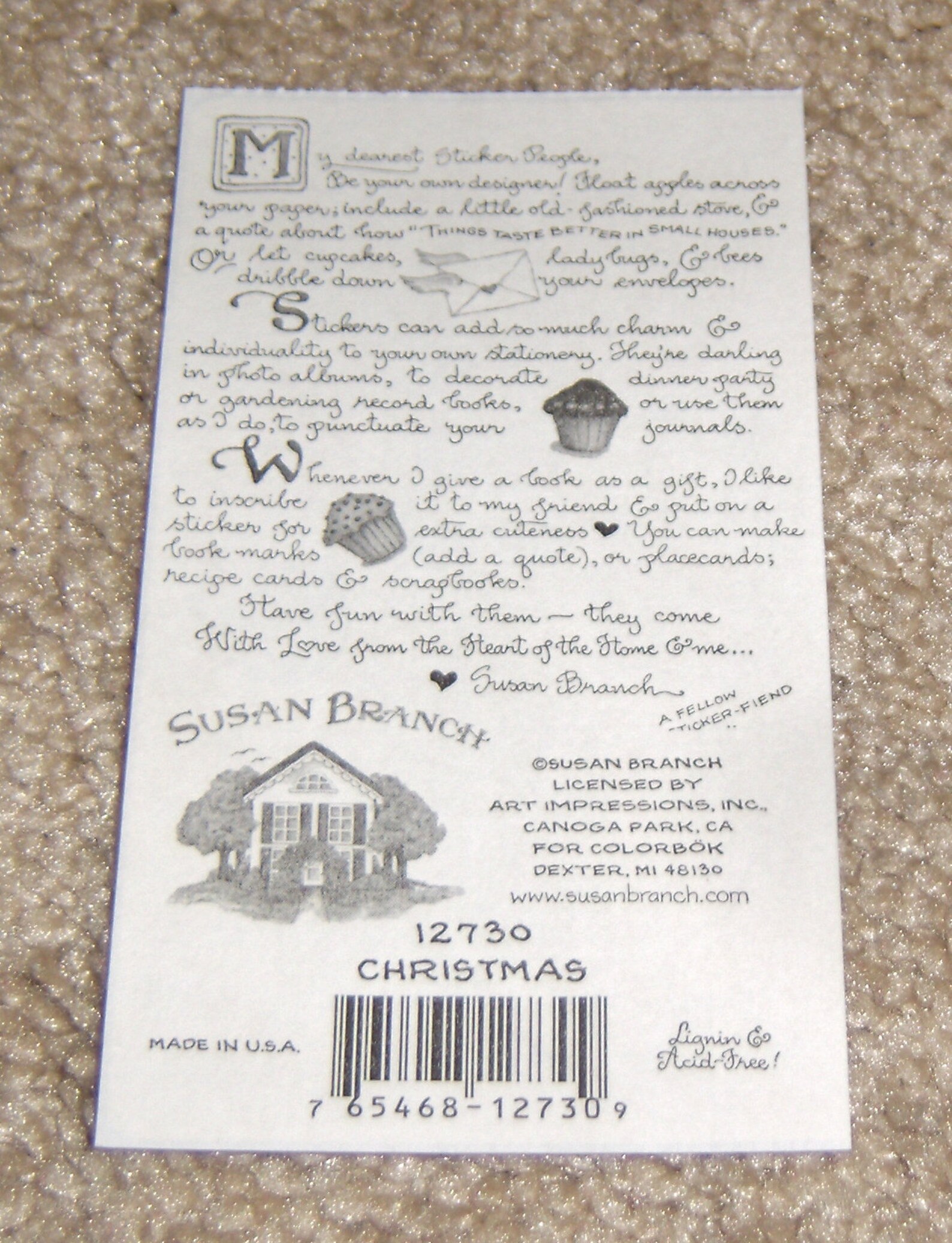 Colorbok Scrapbook Sticker ~ by Susan Branch. Vintage Christmas Tree ...