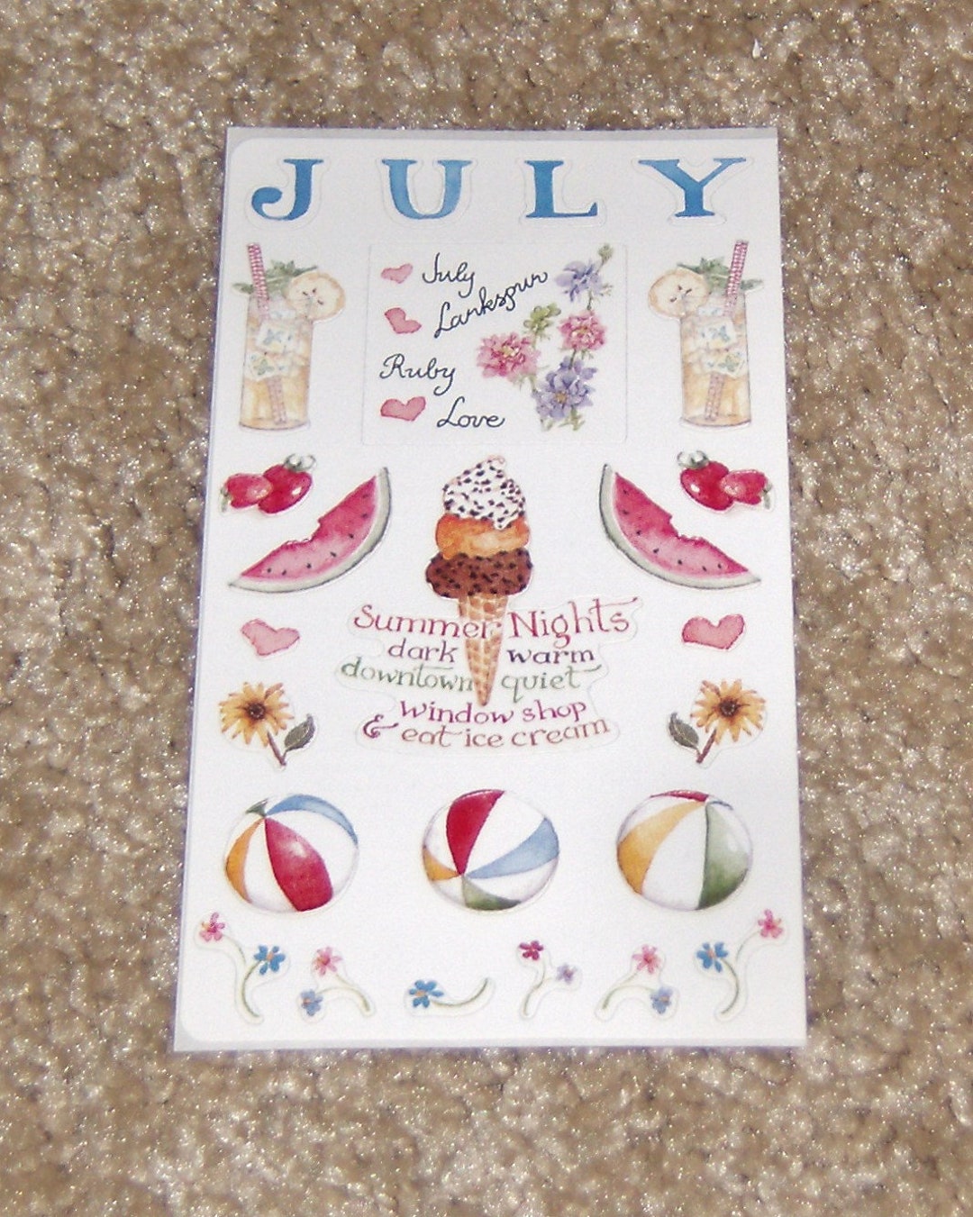 Colorbok Scrapbook Sticker ~ by Susan Branch ......months of Year/july ...