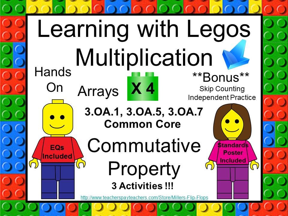 Learning With Legos - Multiplication X4 Common Core 3.OA.1, 3.OA.5, 3 ...