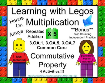 Learning With Legos Multiplication X4 Common Core 3.OA.1, 3.OA.5, 3.OA ...
