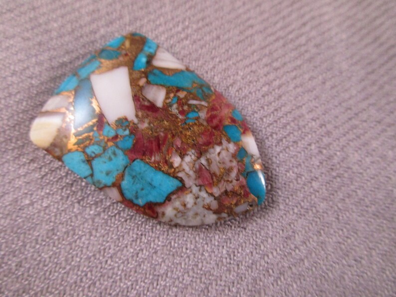 Mojave Turquoise With Purple Spiny Oyster Shell in a Bronze - Etsy
