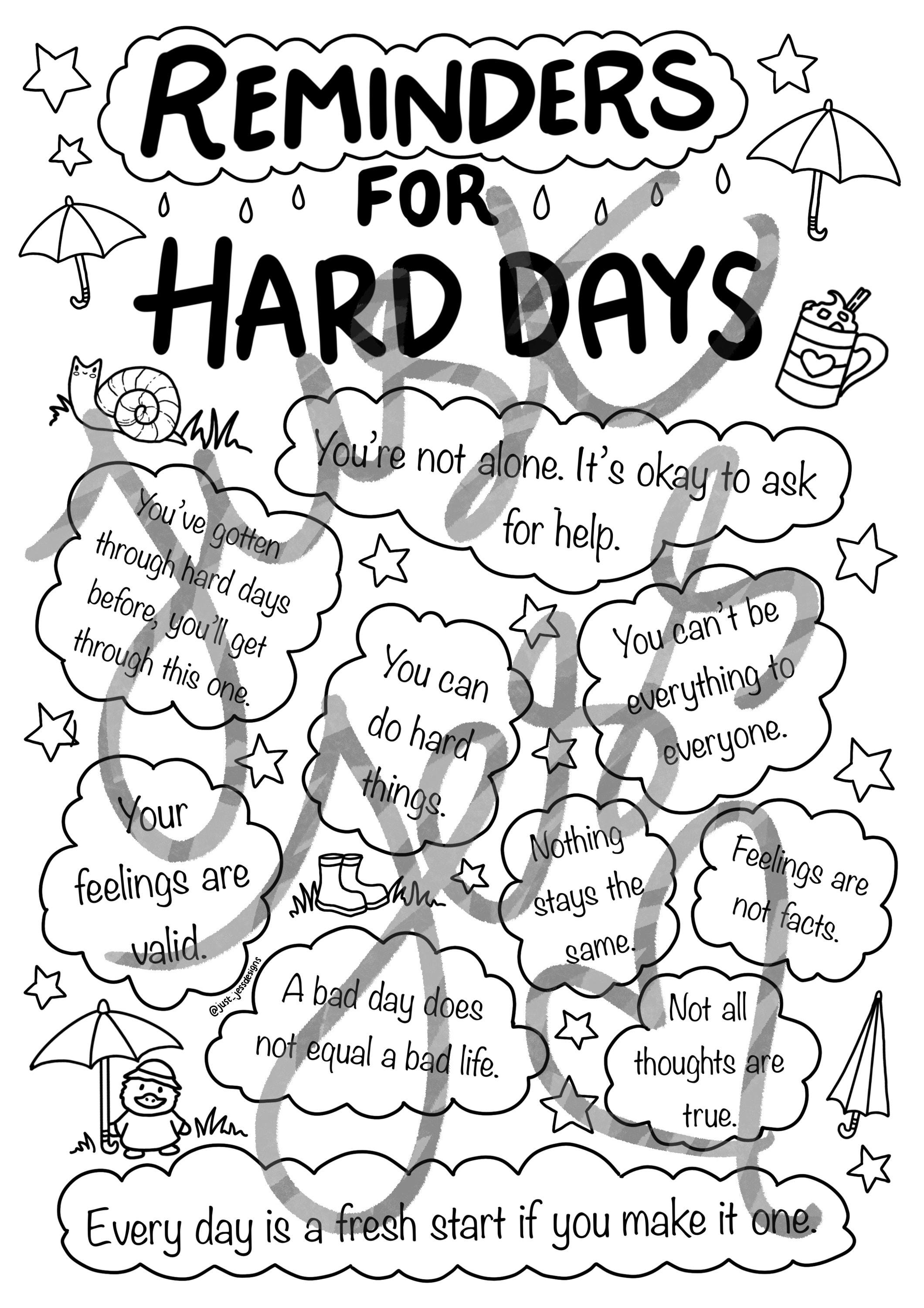 Reminders for Hard Days Poster - Etsy
