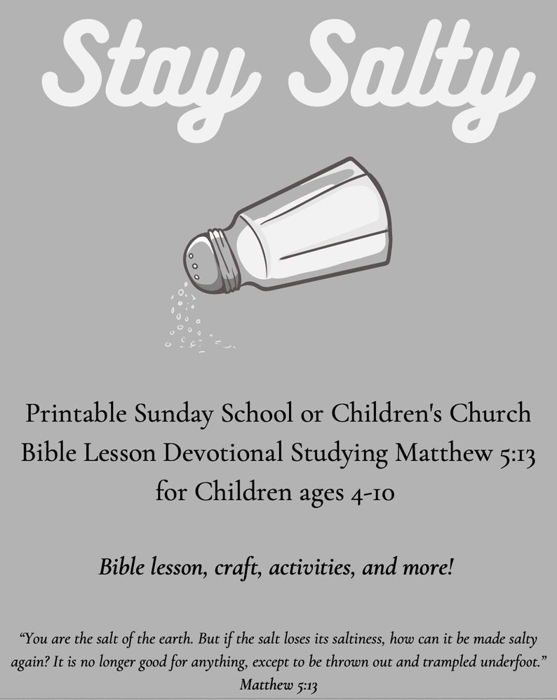 Stay Salty Year Round Children's Church Sunday School Bible Lesson ...