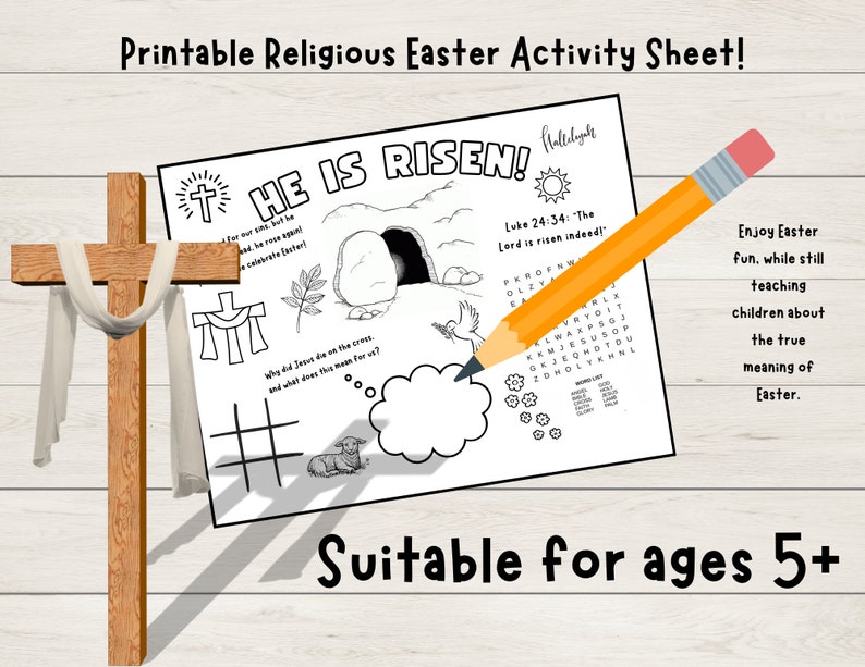 Printable PDF Easter Religious Activity Sheet Download Crossword Puzzle ...