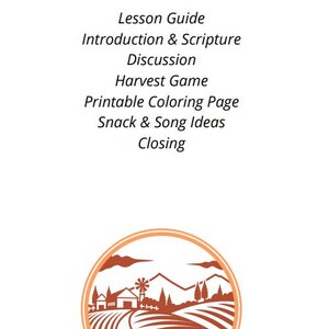 Fall Harvest Sunday School or Children's Church Lesson Matthew 9:35-38 ...