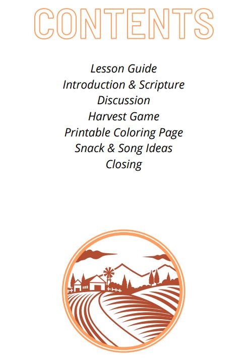 Fall Harvest Sunday School or Children's Church Lesson Matthew 9:35-38 ...