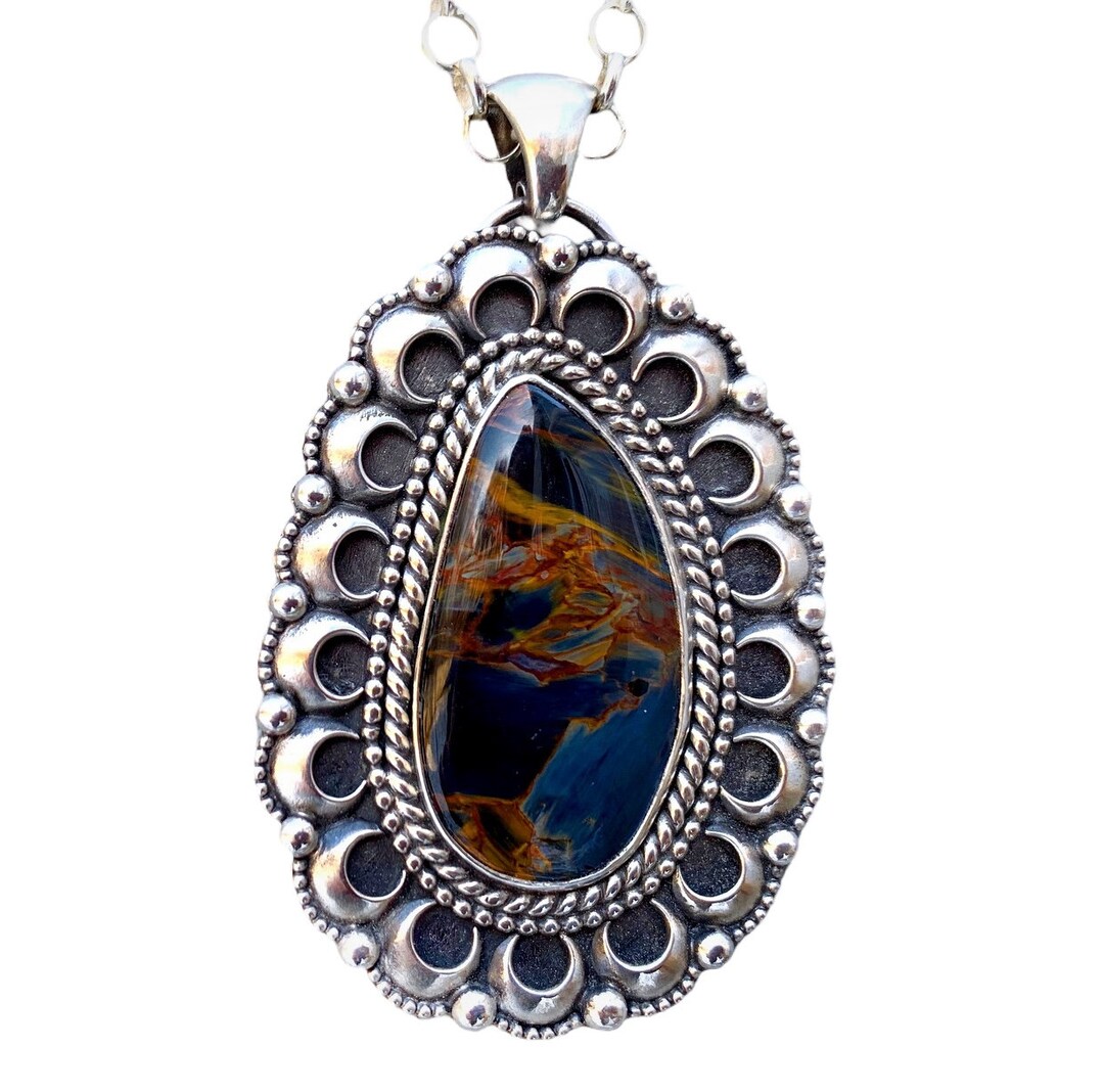 African Pietersite Statement Necklace | Southwestern Bohemian Jewelry ...