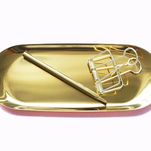 Gold Metal Tray Desk Tidy - Etsy