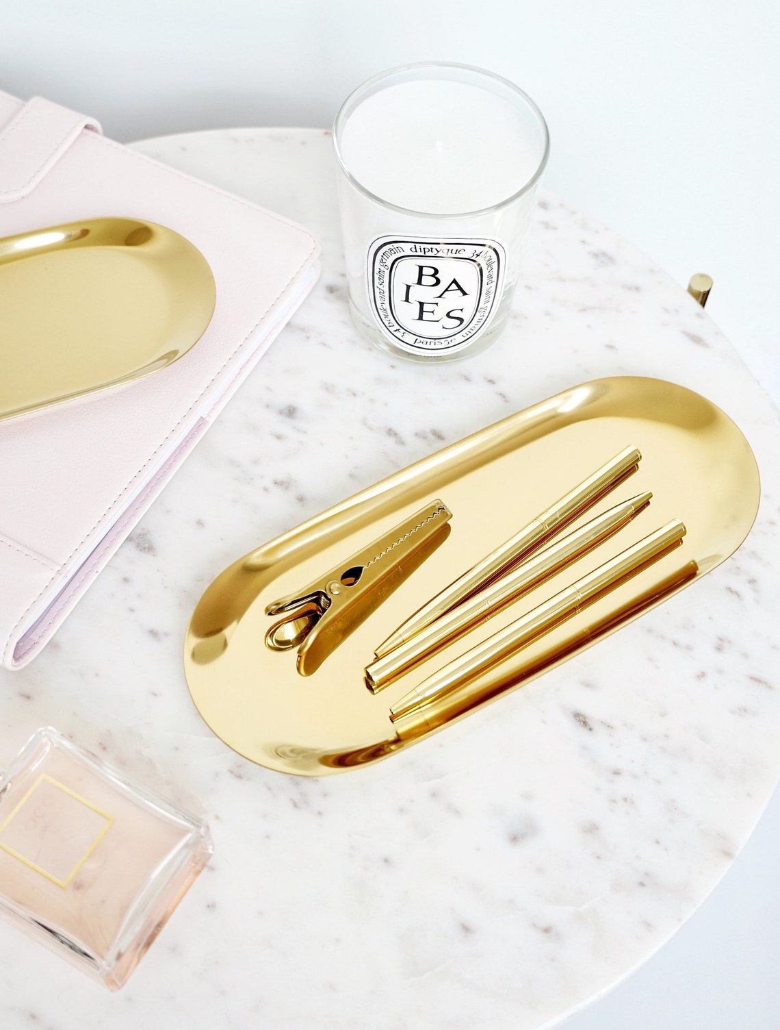 Gold Metal Tray Desk Tidy - Etsy