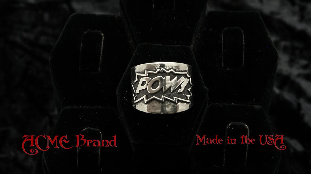 Sterling Silver Comic Legend Stan Lee Rememberance Statement POW! Ring ...