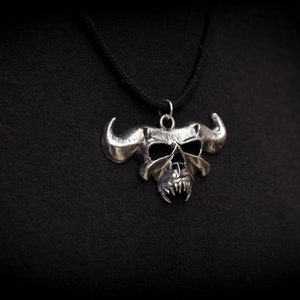 Sterling Silver Danzig Skull Head Pendant Necklace. - Etsy