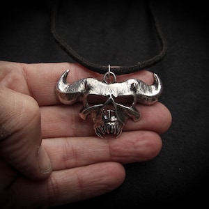 Sterling Silver Danzig Skull Head Pendant Necklace. - Etsy