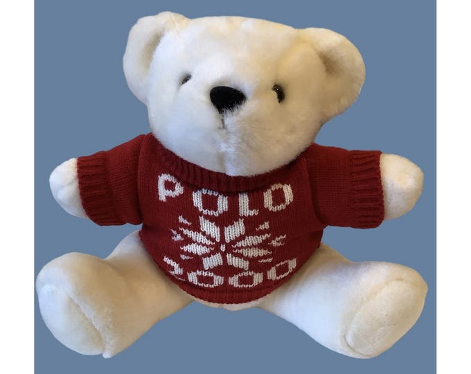 Ralph Lauren Polo White Teddy Bear Jointed Plush 15" Vintage 1999 - Etsy