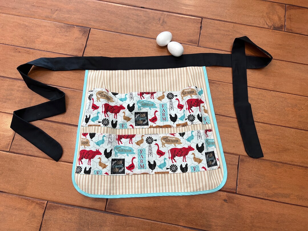 Egg Gathering Half Apron, Denim Chicken Egg Apron, Egg Pocket Apron ...
