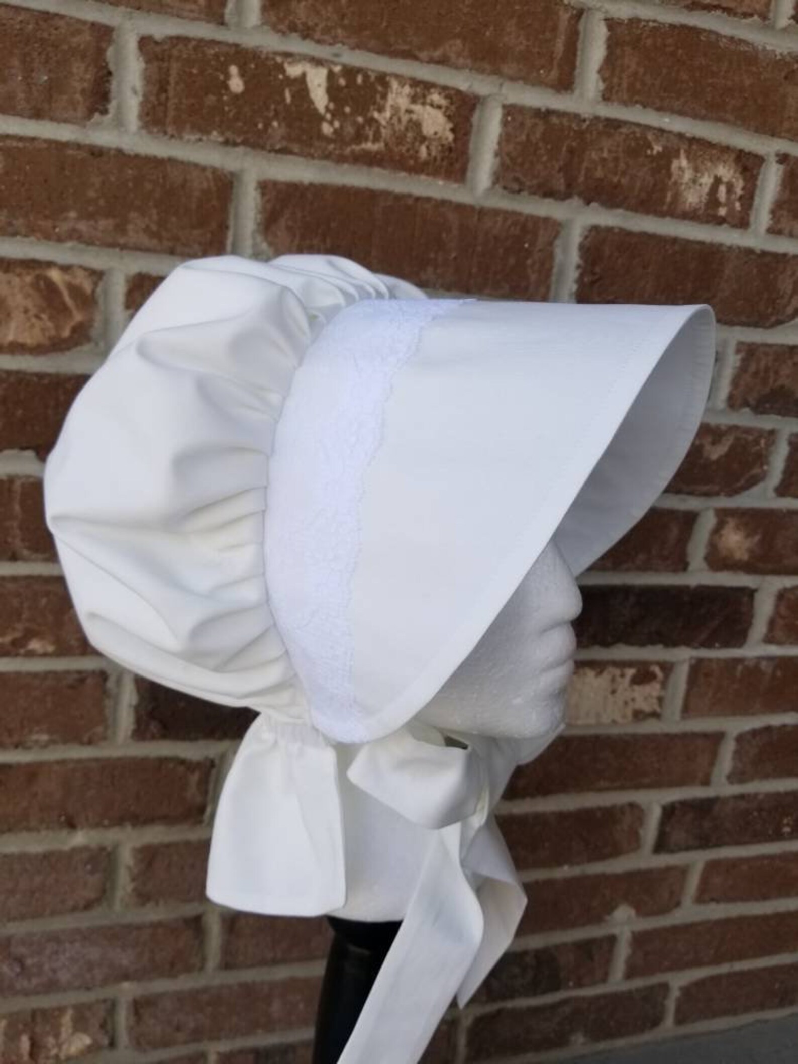 Pioneer Bonnet With Lace Trim Costume Bonnet Pioneer - Etsy