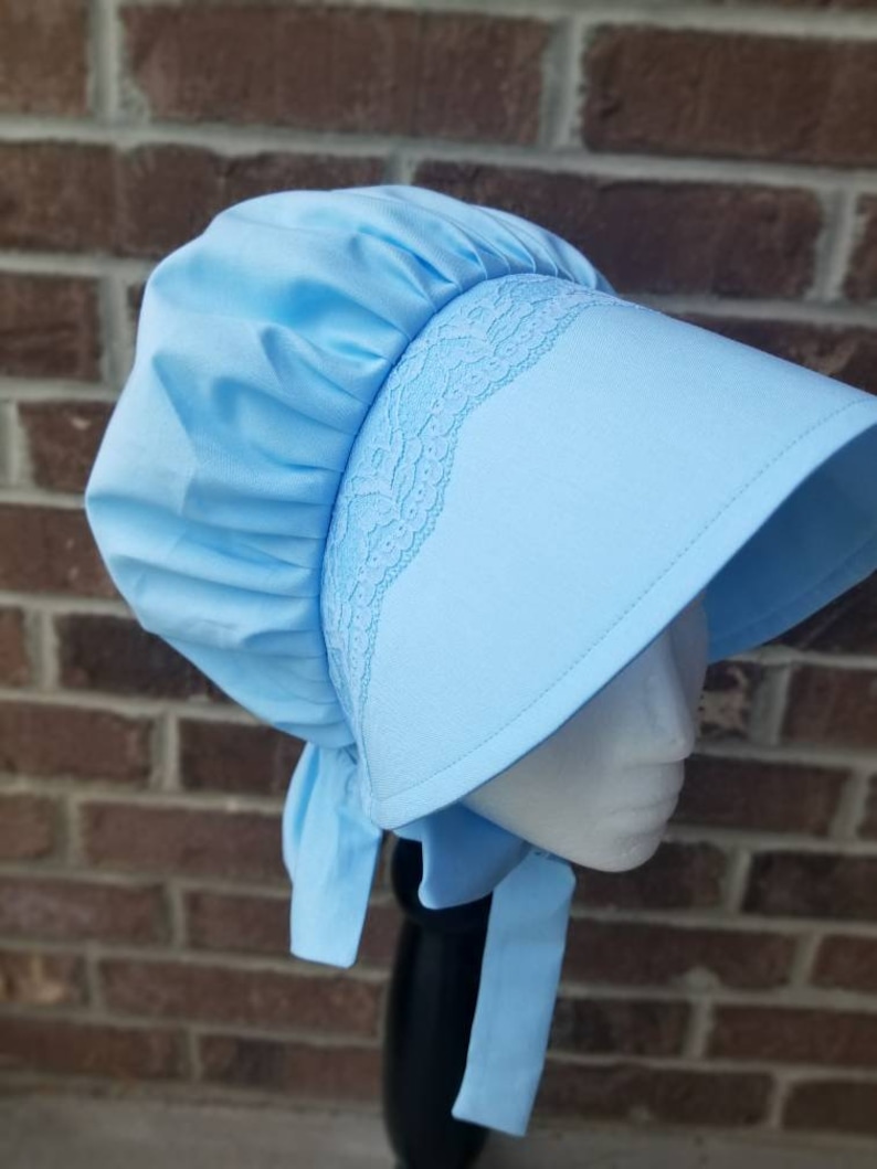 Pioneer Bonnet With Lace Trim Costume Bonnet Pioneer - Etsy