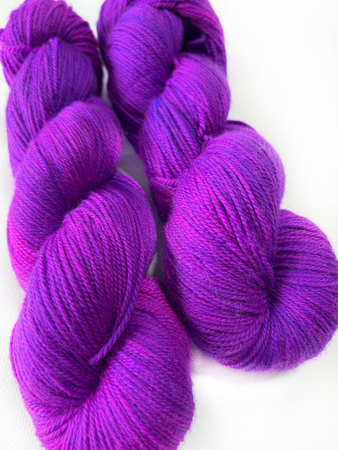 Neon Purple Hand Dyed Fingering 3 PLY 80/20 SW Merino/ Nylon in Purple ...