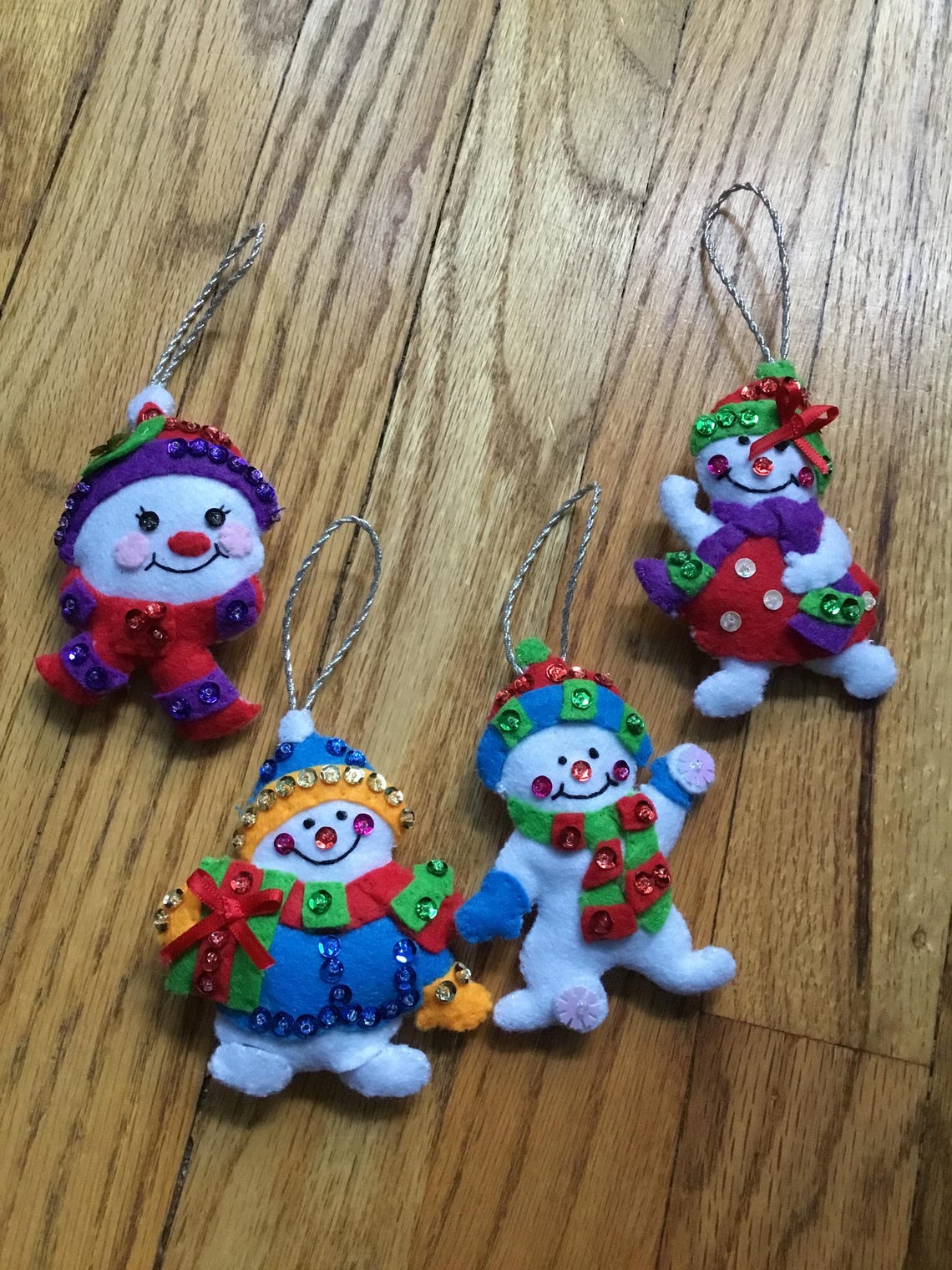 Completed Felt Snowman Ornaments, Design Works Crafts, Christmas ...