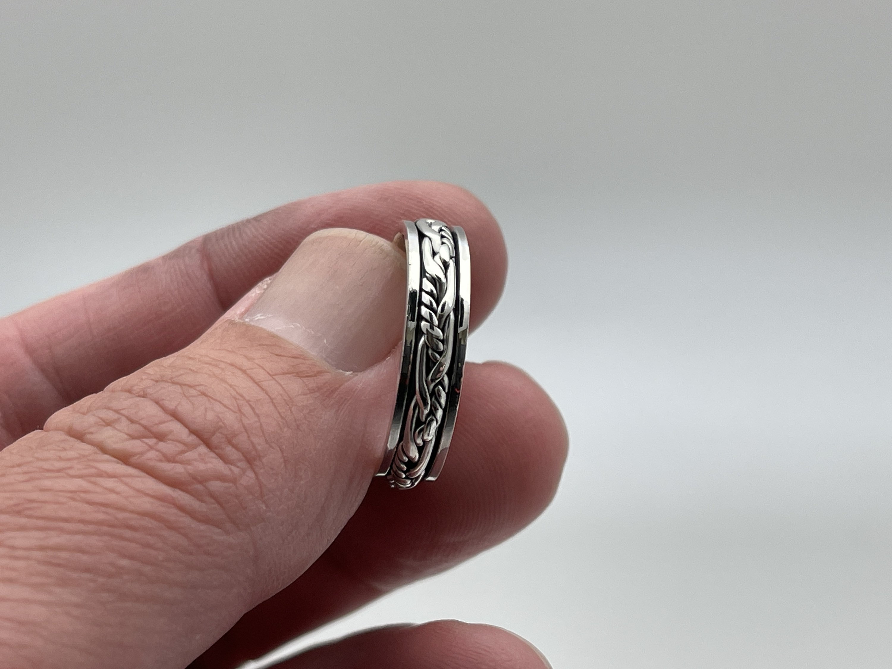 Rope Spin Ring // Silver Spin Ring // 925 Sterling Silver | Etsy