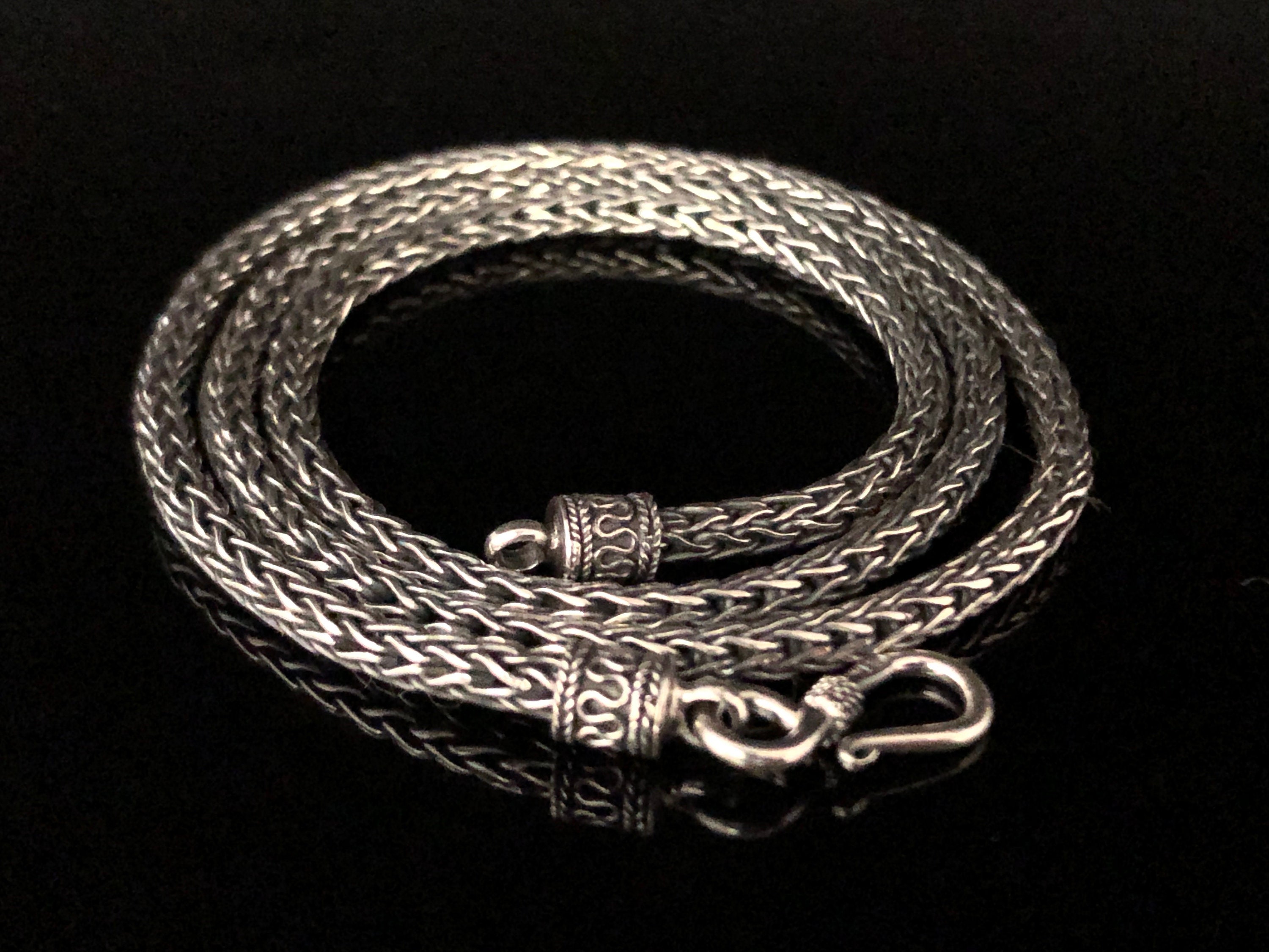 Silver Foxtail Chain // 3mm Bali Foxtail Chain // 925 Sterling - Etsy ...