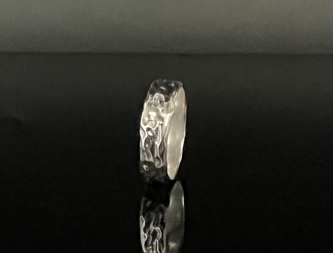 Textured Silver Ring // 925 Sterling Silver // 5.5mm // Oxidized ...