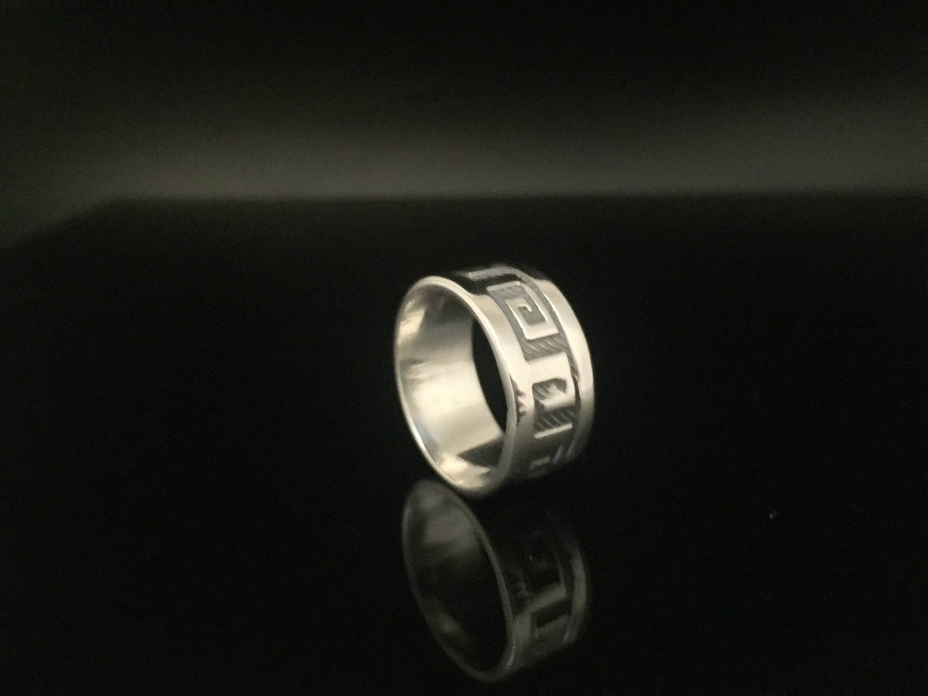 Greek Key Ring // Heavy Greek Key Ring // Sterling Greek Key | Etsy